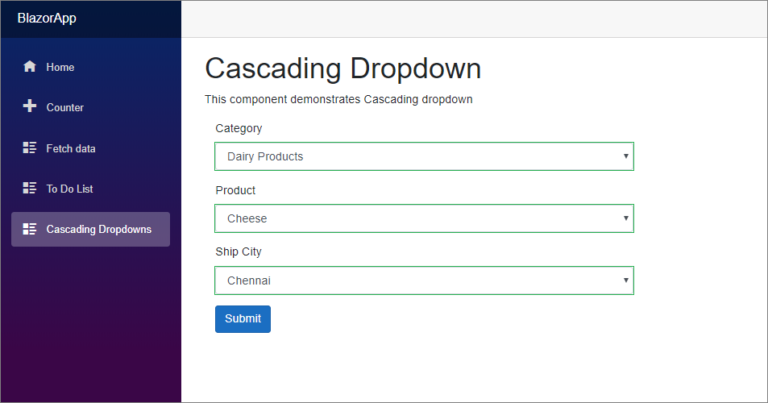 Cascading Dropdown in Blazor - Blog of Pi